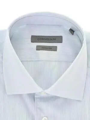 Corneliani Striped French-collar Shirt - Blue