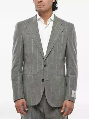 Corneliani Cc Collection Pinstripe Single-breasted Suit - Grey