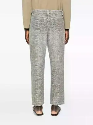 Roberto Cavalli 1990s Crocodile-effect Trousers