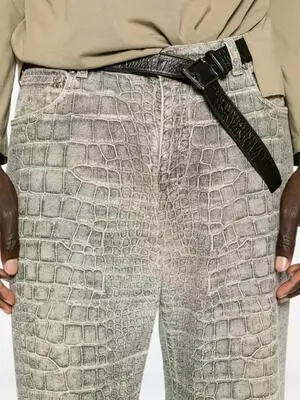 Roberto Cavalli 1990s Crocodile-effect Trousers