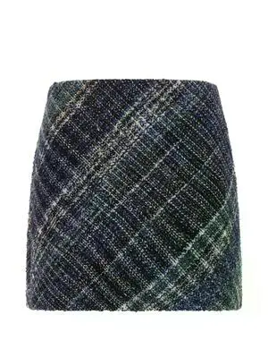 Missoni Wool-blend Check Mini Skirt - Blue