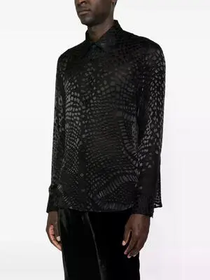 Giorgio Armani 2000s Patterned Long-sleeve Shirt