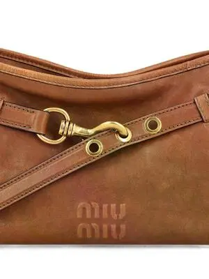 Miu Miu Buckle-detail Logo-embossed Shoulder Bag