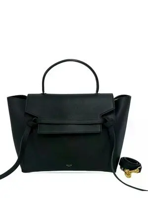 Celine 2018 Mini Grained Calfskin Belt Bag Satchel - Black