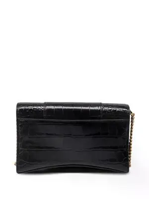 Balenciaga Hourglass Croc-embossed Wallet On Chain