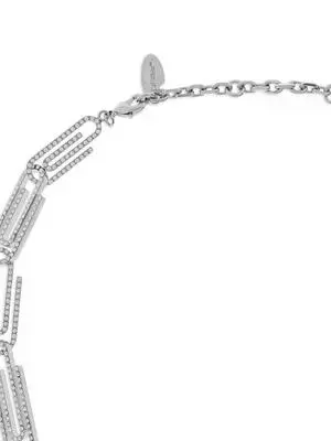 Off-White Crystal-embellished Paperclip Chain Necklace