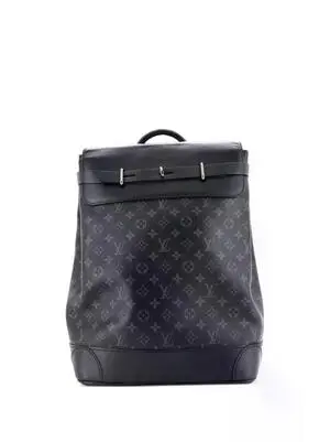 LOUIS VUITTON Monogram Eclipse Canvas Steamer Backpack - Black