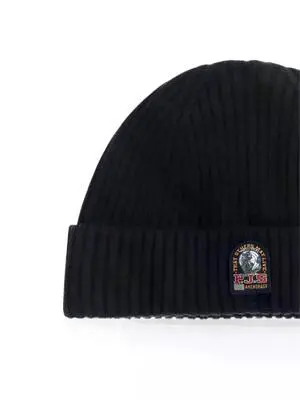 PARAJUMPERS Ribbed Knit Logo Patch Beanie