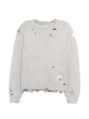 Mihara Yasuhiro Distressed Cable-knit Sweater
