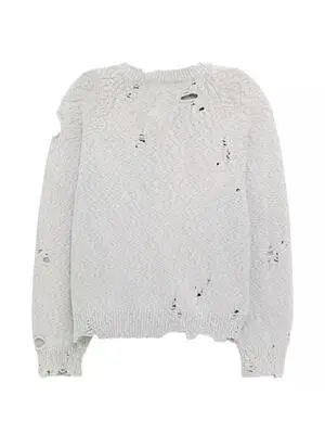 Mihara Yasuhiro Distressed Cable-knit Sweater
