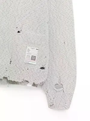 Mihara Yasuhiro Distressed Cable-knit Sweater