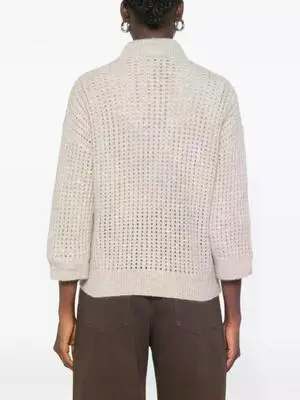 Peserico Sequin-embellished Open-knit Sweater