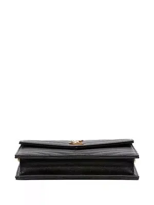 Saint Laurent Cassandre Envelope Chain Wallet Crossbody Bag - Black