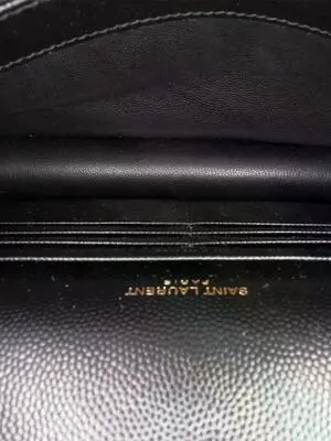 Saint Laurent Cassandre Envelope Chain Wallet Crossbody Bag - Black