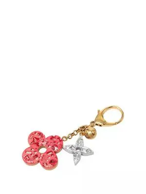 LOUIS VUITTON 2009 Plated Resin Glam Flower Bag Charm And Key Holder - Gold