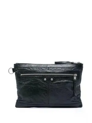 Balenciaga Lambskin Leather Clutch Bag - Black