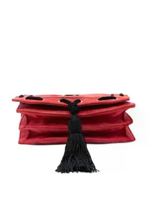 Saint Laurent Suede Monogram Fetish Tassel Crossbody Bag