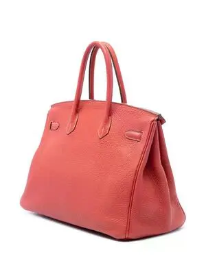 Hermès Clemence Birkin Retourne 35 Handbag - Red