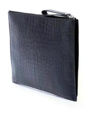 Saint Laurent 2017 Croc Embossed Leather Clutch Bag
