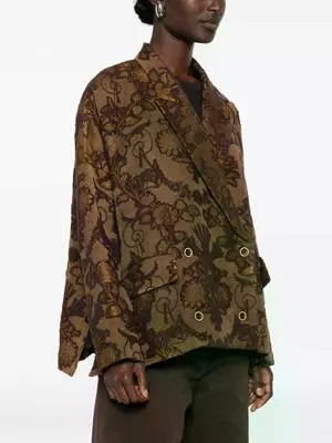UMA WANG Floral Jacquard Double-breasted Jacket