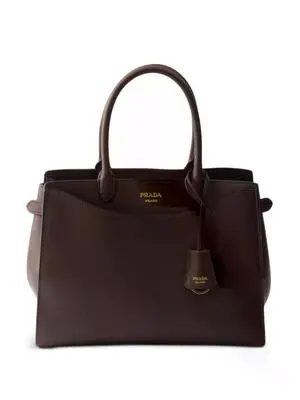 Prada Prelude Large Leather Handbag - Brown