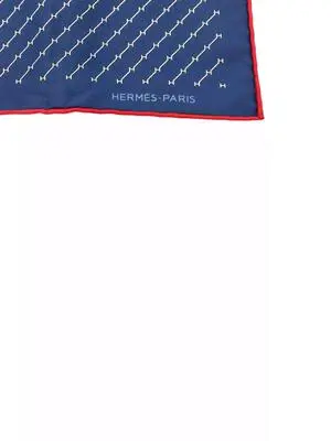 Hermès 20th Century Geometric Silk Pocket Square - Blue
