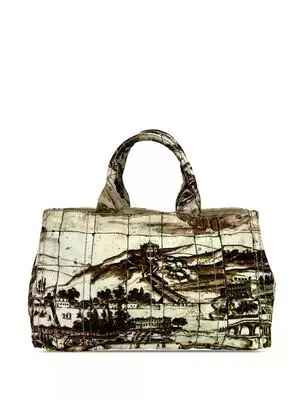 Prada 2013-2026 Large Canvas Canapa Azulejos Satchel