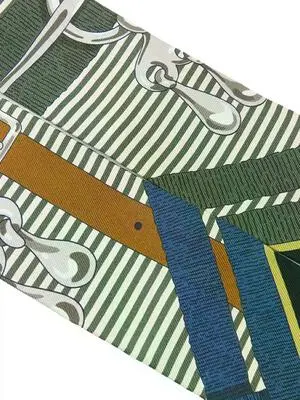 Hermès 2000-2026 Mors A Jouets Chemise Twilly Silk Scarf Scarves - Blue