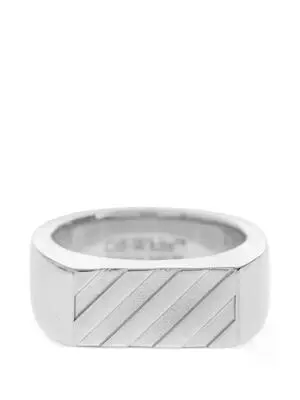 Off-White Diagonals Signet Ring - Silver