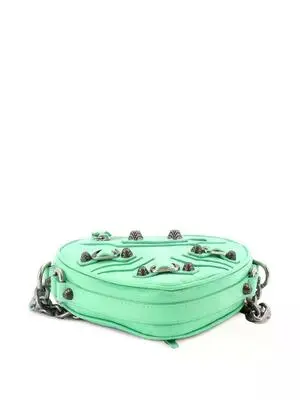 Balenciaga Le Cagole Giant Studs Heart Chain Bag Leather Mini Crossbody Bag