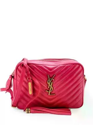 Saint Laurent Lou Camera Bag Matelasse Chevron Leather Small Crossbody Bag - Black