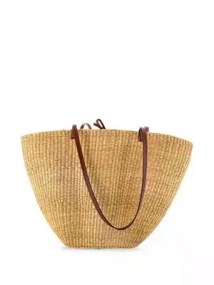 Loewe Shell Basket Bag Woven Raffia Medium Bucket Bag