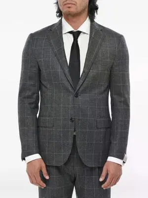 Corneliani Windowpane-pattern Suit - Grey