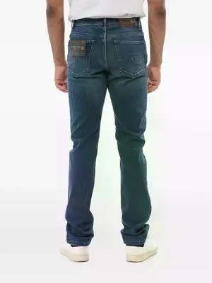 Corneliani Logo-embroidered Washed Jeans