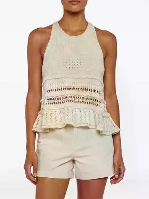 MARANT ETOILE Cream Cotton Knitted Tank Top - Neutrals