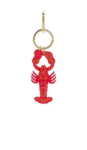 SOLAR ECLIPSE Hand-painted Lobster Bag Charm + Keychain - Red