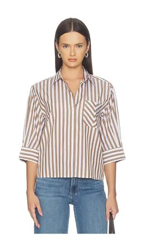 Rag & Bone Lucia Striped Shirt - Brown
