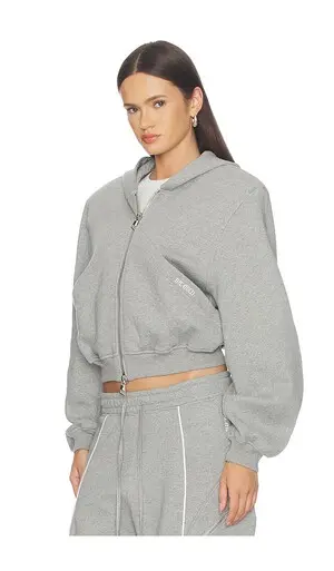 Attico Cropped Fleece Zip-up Sweatshirt
