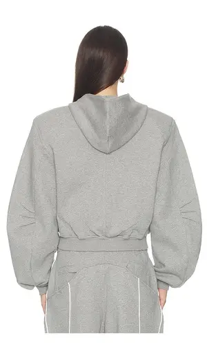 Attico Cropped Fleece Zip-up Sweatshirt
