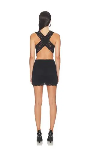 HAELO Lace Mini Dress With Back Cut-out Detail