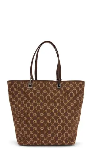 FWRD RENEW Gucci Vintage Gg Bucket Tote Bag - Brown