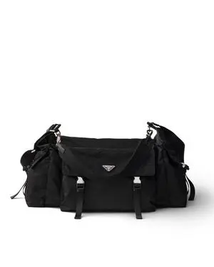 Prada Explore Re-nylon And Leather Duffel Bag - Black