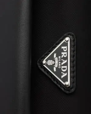 Prada Small Leather Bag With Re-nylon Flap