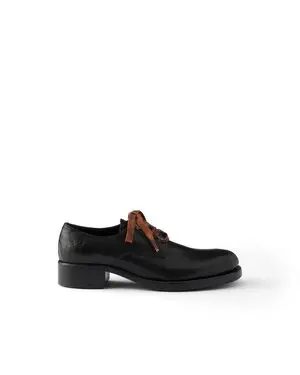 Prada Antiqued Leather Lace-up Shoes