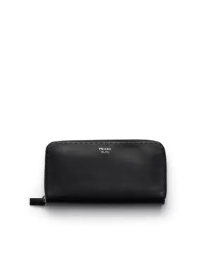 Prada Antiqued Leather Wallet - Black