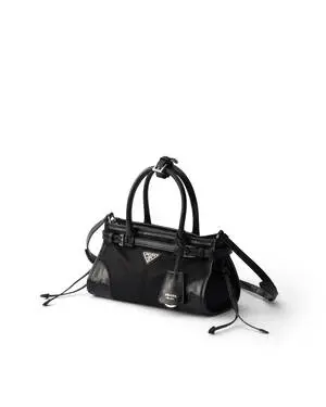 Prada Bonnie Small Re-nylon And Leather Handbag