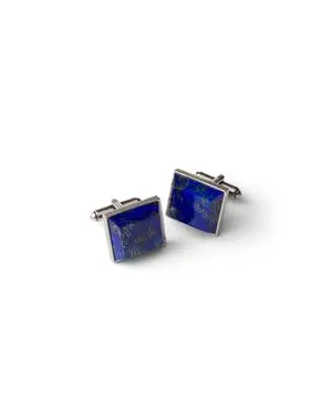 Prada Metal And Semi-precious Stone Cufflinks - Lapis