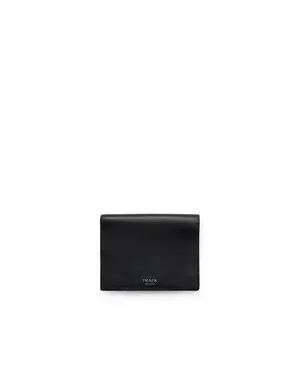 Prada Antiqued Leather Wallet - Black