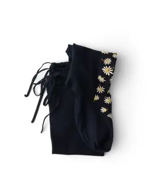 Prada Embroidered Over-the-knee Cotton Socks With Decorative Tie Straps