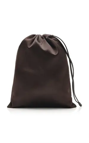 THE ROW Ray Silk-satin Pouch - Brown